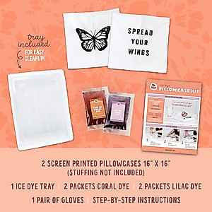 2 DIY Ice Dye 16x16 Pillow Case Kit - Teen Girl Birthday Trendy Stuff- Room Decoration - Arts and Crafts Kit for Tween- Girls Gifts Ideas Ages 8 10 11 12 13 14 Years Old -Tie Dye Kits for Women