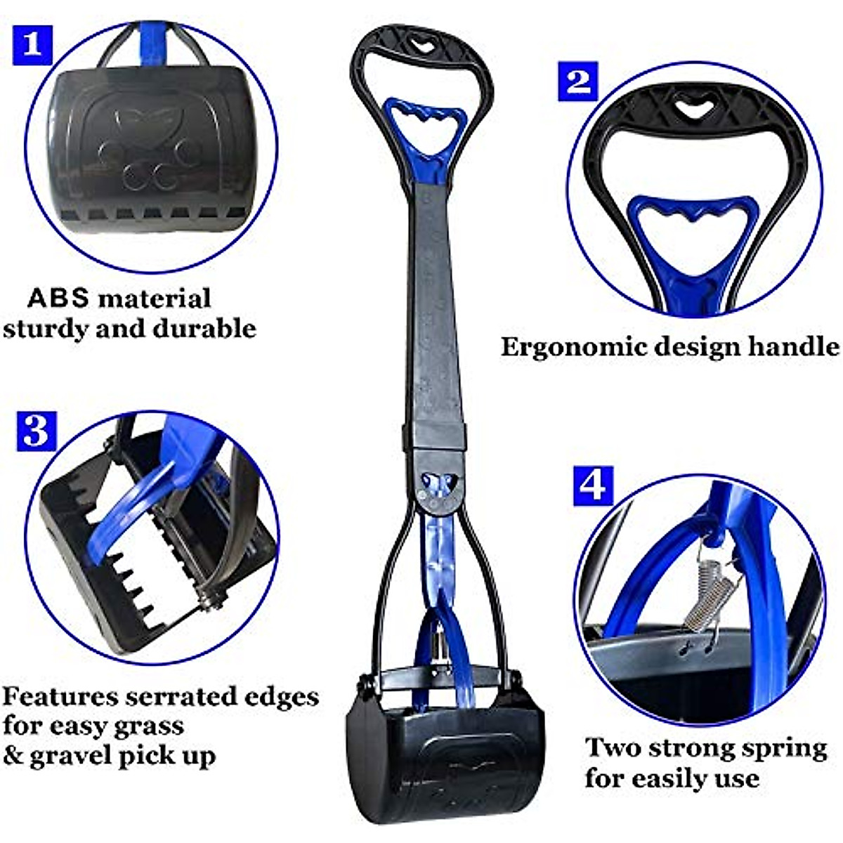 28"Large Pooper Scooper for Dogs Heavy Duty,Dog Poop Scooper for Grass,Durable Long Handled Dog Poop Pick Up Tool