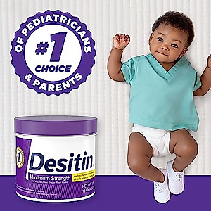 Desitin Maximum Strength Baby Diaper Rash Cream with 40% Zinc Oxide for Treatment, Relief & Prevention, Hypoallergenic, Phthalate- & Paraben-Free Paste, 16 oz