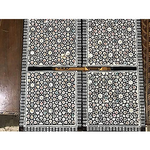 Egyptian Handmade Islamic Muslim Quran Holder Stand Beech Wood Inlaid Mother of Pearl 16.8" M01