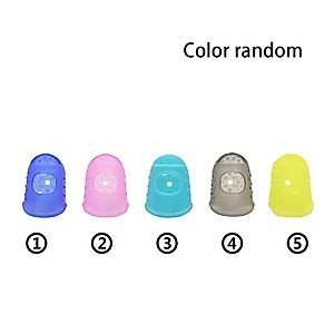 JQYXSS 40PCSGuitar Fingertip Protectors in 5 Sizes, Silicone Fingertip Guard Guitar Fingerstall, for Beginner Playing Ukulele Electric Guitar,Sewing and Embroidery
