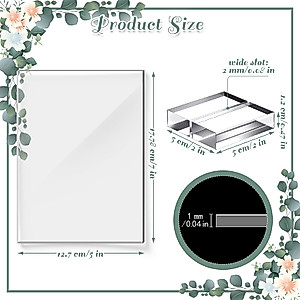 12 Pcs Clear Acrylic Place Cards with 12 Acrylic Holder Wedding Table Numbers with Acrylic Stand ​DIY Table Name Cards Plates for Wedding Reception Banquet Decors(5 x 7 x 0.08 Inch)