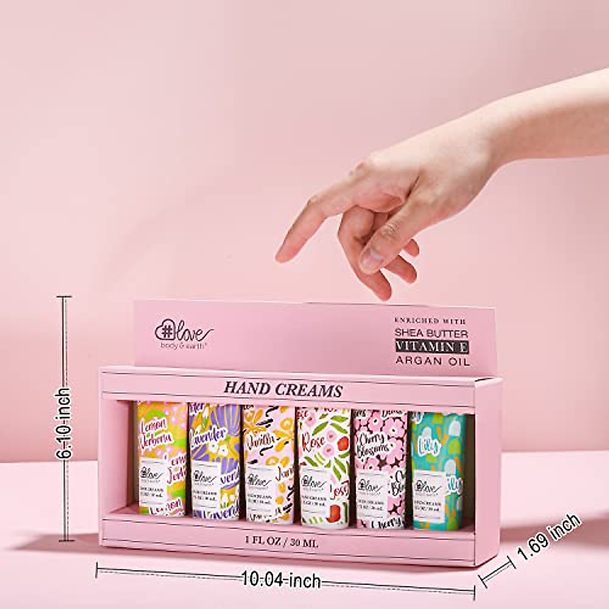 Hand Cream Gift Set - Hand Lotion Gift Set for Dry Crack Hands, Travel Moisturizing Hand Lotion with Vitamin E, Hand Cream Gift Set for Women Christmas Birthday Valentine. Pack of 6,1.0 oz Tube