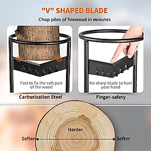 VEVOR Firewood Kindling Splitter, 9''x17'' XL Wood Splitter, Unique V-Shaped Finger-Safety Blade, Manual Log Splitter for Wood Splitting, Heavy Duty Strong Steel Structure & Stability, Log Splitter