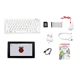 Waveshare Pi400 Kit Compatible with Raspberry Pi Bundle with 7inch HDMI Touch Display 1024×600 Pixels HDMI Port Up to 5-Point Capacitive Touch Support (9 Items)