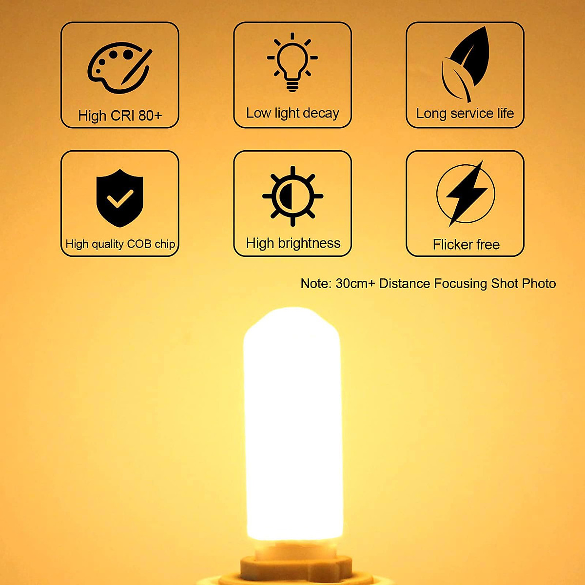 Doodays G9 LED COB Bulb Dimmable 3.5W, 410lm(40W T4 G9 Halogen Equivalent),2700K Soft Warm White, 120V, No Flicker, Chandelier Light Bulb Replacement(6 Pack)