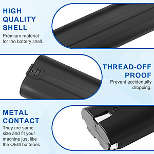 Upgraded to 3600mAh 9.6V Replacement Battery Compatible with Makita 9.6V Battery Ni-Mh 9000 Battery 9001 9002 9033 9600 96003 191681-2 632007-4 6096D 6093D DA391D 6095D Cordless Power Tools - 2 Pack