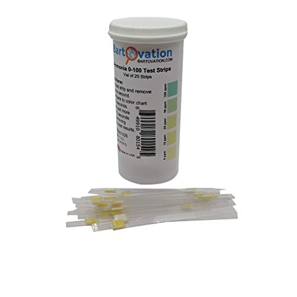 Ammonia Test Strips 0-100 ppm [Vial of 25 Strips] for Industrial Applications