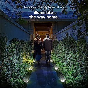 GIGALUMI Solar Ground Lights 12 Pack, 8 LED Automatic Solar Garden Lights, Waterproof Solar Powered In-Ground Lights Outdoor for Pathway Yard Landscape Patio Walkway and Lawn (Cold White)