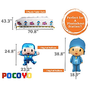 Pocoyo and Friends theme party decorations balloons Birthday Party Supplies. Pocoyo. Baby Shower decorations. Pocoyo and friends cupecake topper and table cloth or tablecover 24 cupcake toppers. Pato, Elly, Loula, Sleepy Bird, and Baby Bird.