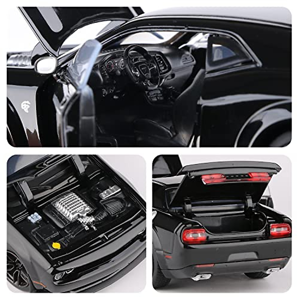 JACKIEKIM 1:32 Diecast Model Cars Alloy Toy car for Doodge Challenger Alloy Toy Vehicle, Toys for Kids,Adults,Metal Crafts for Boyfriend,Young Peoples Gift（Black）