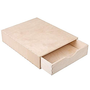 Creative Deco Large Wooden Chest of Drawers | 12.99 x 9.84 x 2.75 in | 1 Compartment | Desk Organizer for Paper-Work Files Folders | Plain Stationery Tray for Office Accessories & Storage
