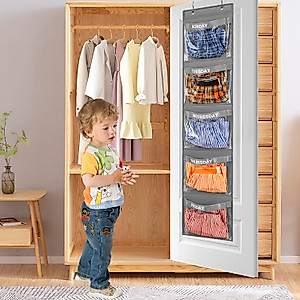 TEMUORG 2 Pcs Day of Week Clothing Organizer Monday to Friday School Clothes Organizer for Kids Weekly Hanging Closet Organizer (GREY)
