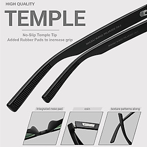 MAXJULI Polarized Sunglasses for Big Heads Men Women (fit xxxxl size), 2 Pack Black/Gray Lens+Black/Green Lens,62 mm