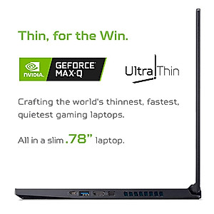 Acer Predator Triton 300 Gaming Laptop, Intel i7-10750H, NVIDIA GeForce RTX 2070 Max-Q, 15.6" FHD 240Hz 3ms IPS Display, 16GB Dual-Channel DDR4, 512GB NVMe SSD, WiFi 6, RGB Backlit KB, PT315-52-73WT