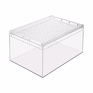 POPETPOP Reptile Breeding Box, Reptile Feeding Container Aquarium Breeding Tank Transparent Reptile Feeding Box Reptile Terrarium Habitat for Snake Turtle Lizards