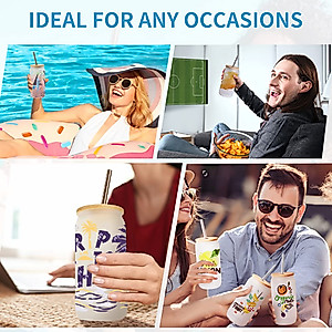 Craft Express 18 OZ Sublimation Glass Can with Bamboo Lid,Sublimation Blanks Glass Can Bulk for Sublimation Tumbler Heat Press,Sublimation Glass Cups Tumblers Mugs for Mug Press Set of 8