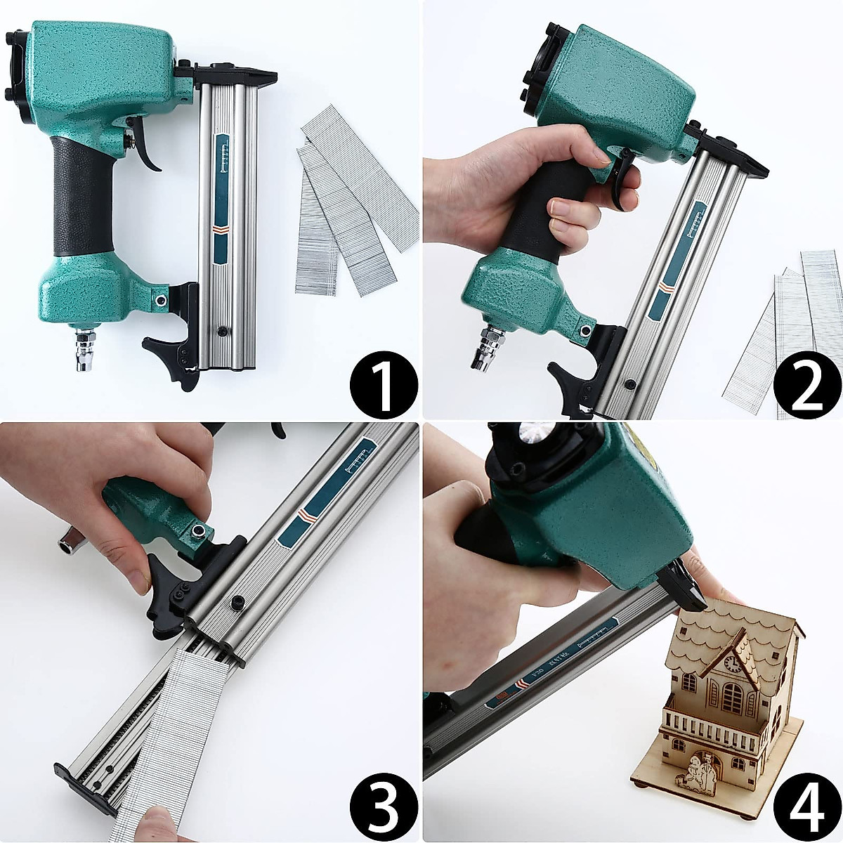 1400 Pieces Brad Nails Nail Gun Nails Finishing Nails Small Nails 18 Gauge Brad Nails for Molding Cabinetry Building Assembly, 2/5 Inch, 5/8 Inch, 3/4 Inch, 1 Inch, 1-1/4 Inch, 1-1/2 Inch, 2 Inch