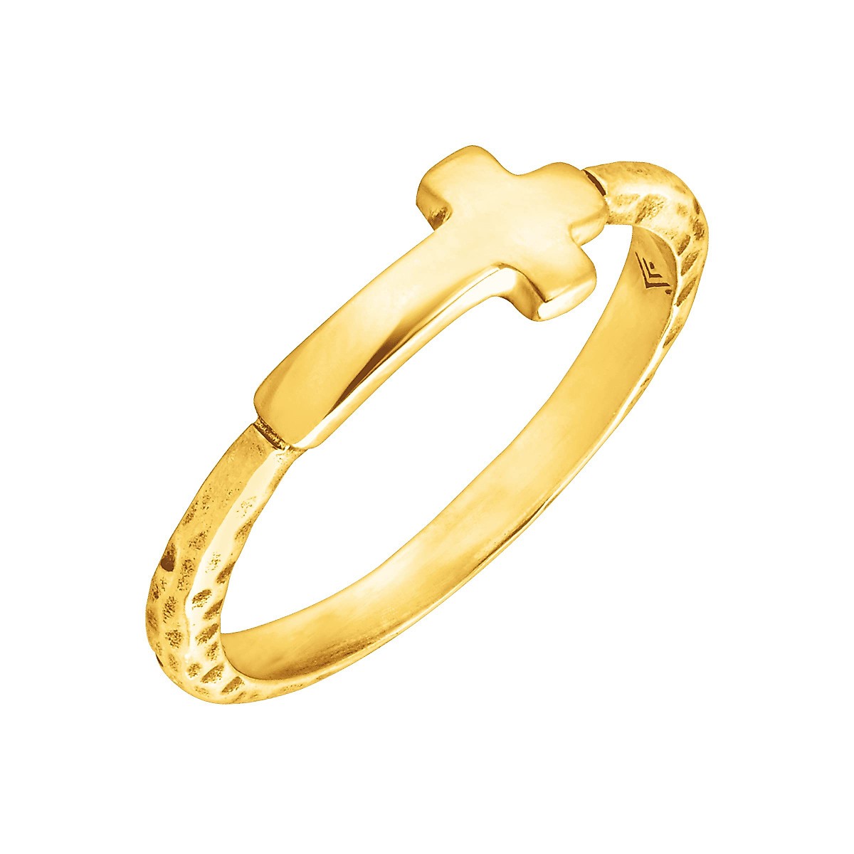 Silpada 'Simplex Cross' Horizontal Cross Textured Ring in Gold-Plated Sterling Silver, Size 11, Size 11