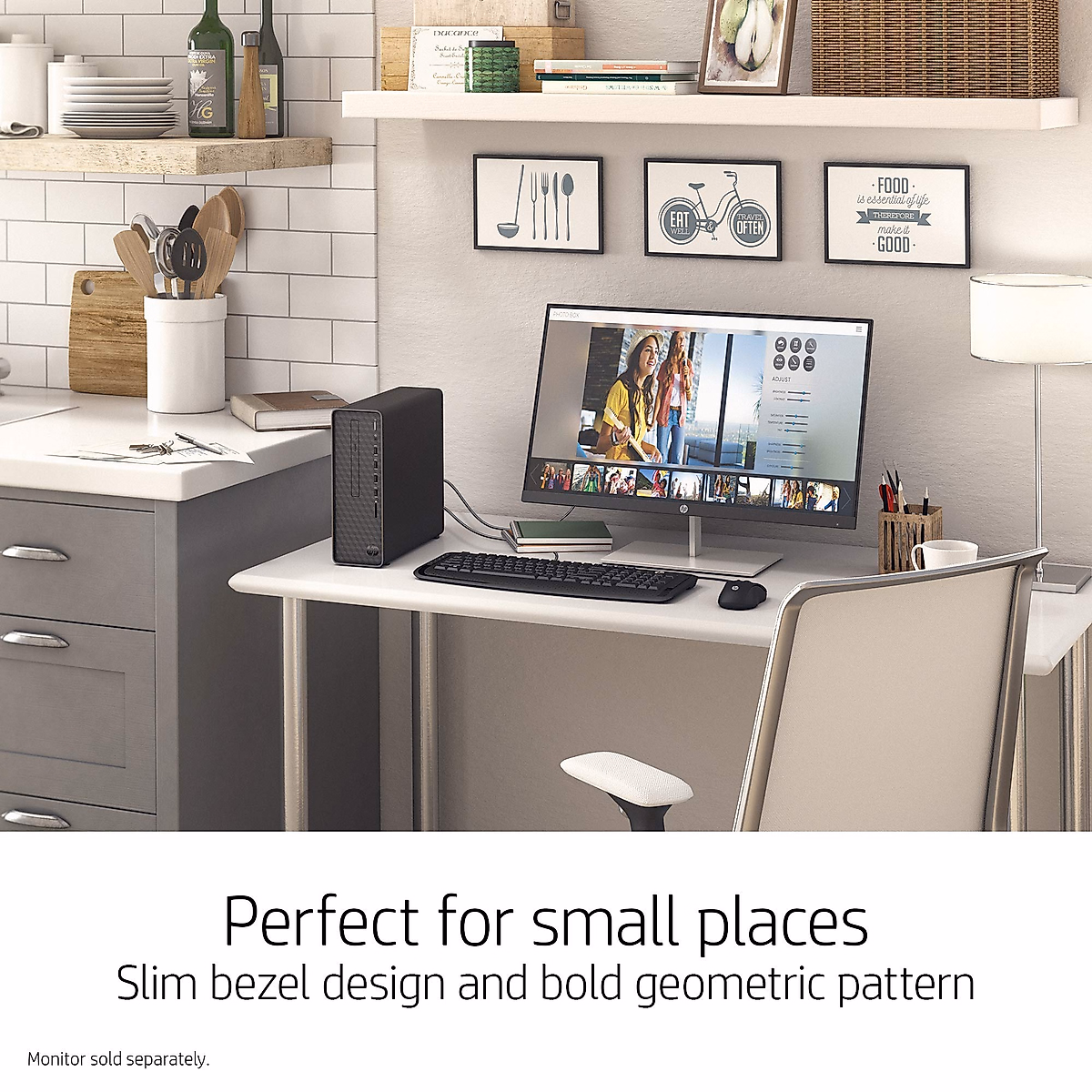 HP Slim Desktop, AMD Athlon Gold 3150U, 8GB RAM, 256 GB SSD, Windows 10 (S01-aF0020, Black) (Renewed)