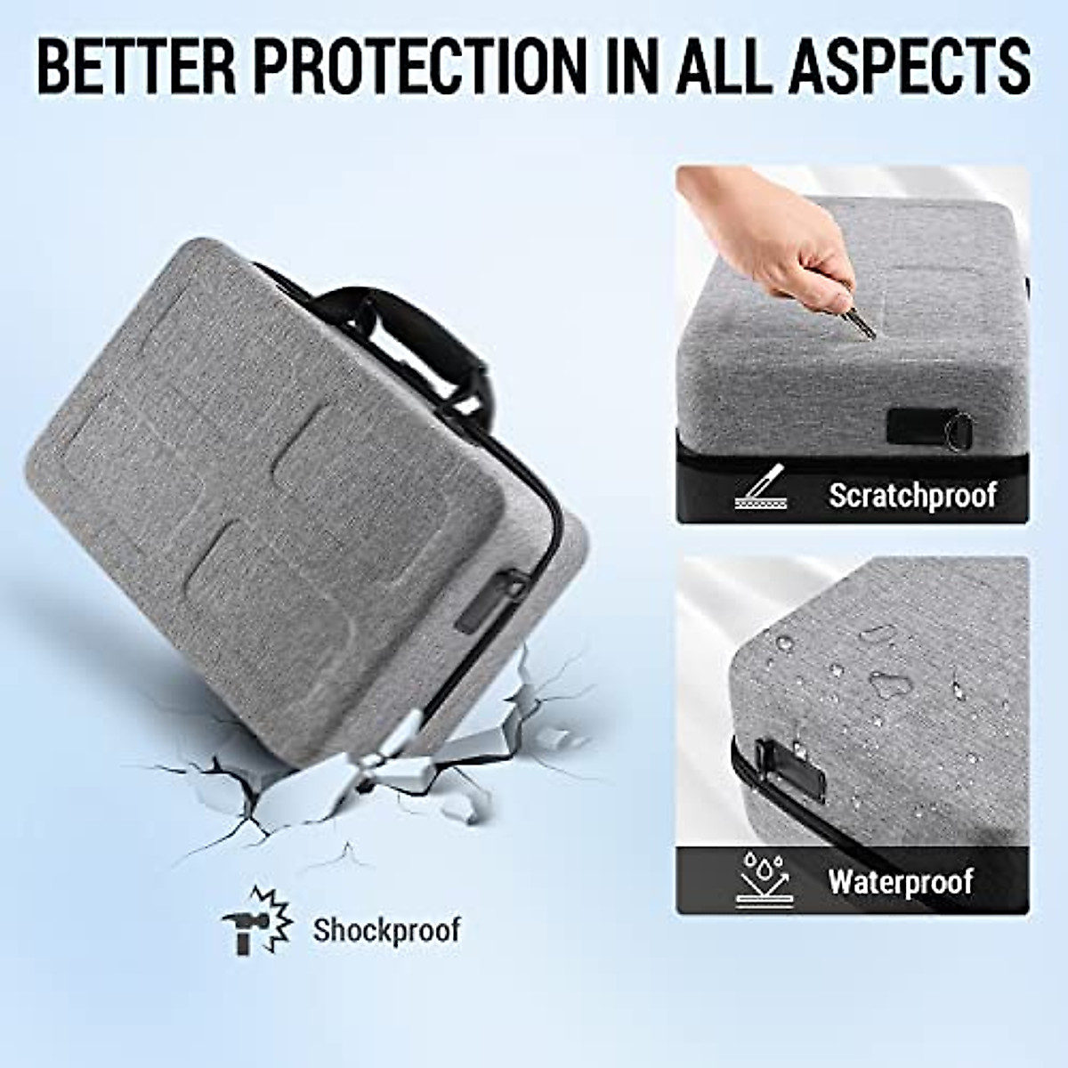 Keten PS-5 Case with Hard Shell, Play-Station 5 Travel Case, Protective Travel Bag Holds Console, Controllers, Base and Accessories, Shockproof, Waterproof and Scratchproof