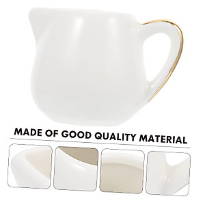 UPKOCH 1pc Milk Jug Cup Milk Creamer Pitcher Coffee Creamer Pitcher Ceramic Cream Jugs Porcelain Tea Cups Gravy Holder Soy Espresso Pot Ceramic Cup European Style Ceramics White Milk Foam