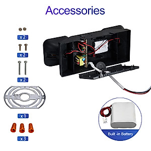 CM MZY Black Emergency Lights with Battery Backup,Commercial Emergency Light,Two Adjustable LED Light Head Emergency Lighting Fixtures,120-277V AC, UL Certified 1PCS