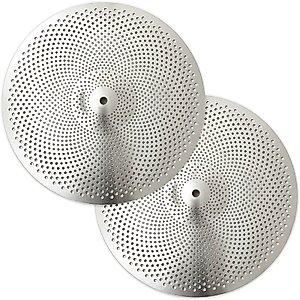 Low Volume Hi Hat Cymbals, 14 inches Practice Hi Hat Cymbal Pair, Quiet HiHat Cymbals (Silver)