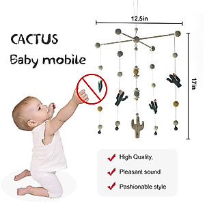 Bed Bell for Baby,Mobile Baby Nordic Style Wooden Wind Chime Handicraft with Bell Decoration Baby Photography Props Newborn Gift(Green Series)