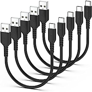 1ft USB-C Charging Cable Short, 5 Pack USB A to USB C Cord Fast Charging USB Type C Cable Compatible with Samsung Galaxy S22 Ultra S10 A32 Note 20 10 Plus, Moto G Stylus Power, Pixel 6, LG Stylo 6