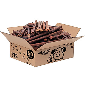 ValueBull Collagen Sticks, Beef Dog Chews, Thick 12 Inch, 50 Count Bulk Pack - Natural & Safe, Single Ingredient, Long Lasting, Healthy for HIPS, Joints, Skin & Coat