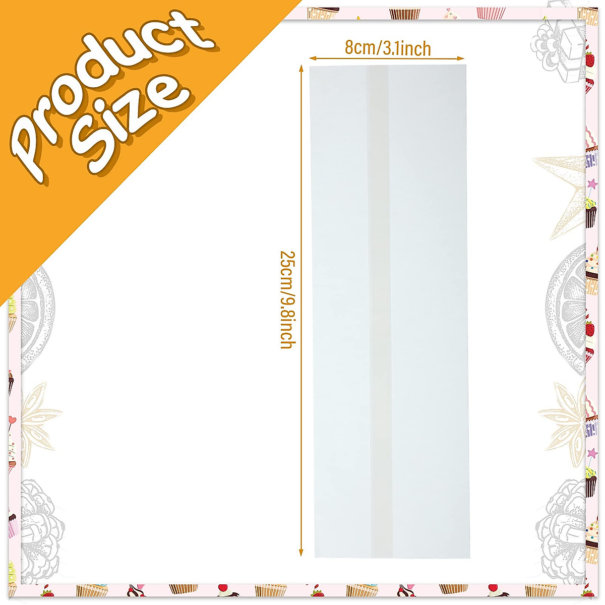 200 Pcs Kraft Paper Bags Kraft Churro Bags Grease Silverware Sleeves for Resistant Utensils Cutlery Cookies Bakery Candy Treats (White)