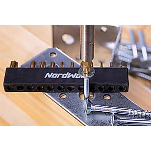 NordWolf 12-Piece Torx Bit Set, Titanium Nitride Coated 6 Point Screwdriver Star Bits Made From S2 Alloy Steel, Sizes T5 to T40