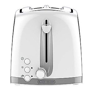 BLACK+DECKER TR1250WD Honeycomb Collection 2-Slice Toaster with Premium Textured Finish, White