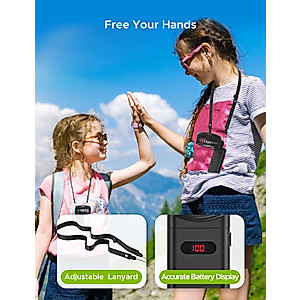 Portable Handheld Fan, 4000mAh Rechargeable Battery Operated Small Desk Fan, Neck Fan with Lanyard & LCD Display, Foldable, 4 Speeds Small Fan Suitable for Outdoor/Camping/Travel/Office…