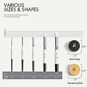 ARTIFY Drybrush Set Animal Hair Dry Brushes: Professional-Grade Dry Brush for Effortless Miniature & Model Painting - 5 Sizes Hobby Detail Paint Brushes for Tabletop & Wargames Miniatures