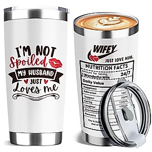 Anvianthor Mothers Day Gifts for Wife - Funny 20 Oz Wifey Tumbler, Cool Birthday Anniversary Wedding and Christmas Gifts for Women, Mothers Day Gift for Wife, Womens Valentines Gift