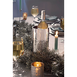 Personalization Universe Lavish Last Name Personalized Wine Chiller - Custom Engraved, Double-Walled Insulated, Stainless Steel Wine Cooler with Hand-Hammered Detail, Ideal for Wine Lovers