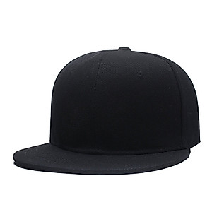 Custom Team Snapback Personalized Embroidered Hip Hop Flat Brim Baseball Hats Black
