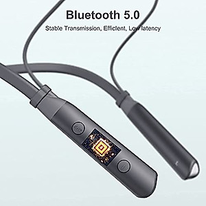 HTC 2023 New Neckband Headphones Bluetooth 5.3 ENC Sound Isolation, Magnetic Earphones with Microphone for Calling, Running -10mm Drivers/Game Modes/16H Playtime/IPX5 Waterproof