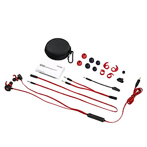 BlueFire Wired Gaming Earphone 3.5 MM E-Sport Earphone Noise Cancelling Stereo Bass Gaming Headphone with Adjustable Mic for PS4, Xbox One, Laptop, Cellphone, PC (Red)