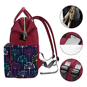 Flying Flower Diaper Bag Backpack Large Capacity Mommy Bags Multifunction Nappy Bag Travel Back Pack Red-Style