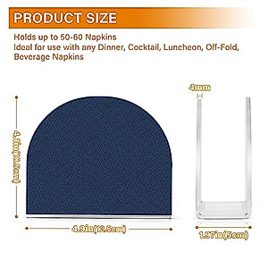 Kigai Napkin Holder for Table Blue Pattern Clear Paper Towel Napkin Holders Standing Napkin Dispenser for Kitchen, Bathroom, Dining Table, Countertop
