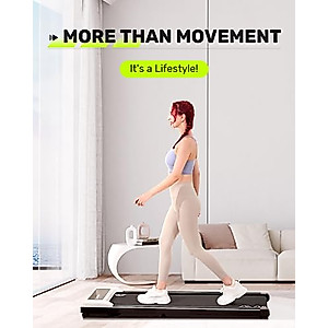 AIRHOT Walking Pad Treadmill, 2.5HP Under Desk Treadmill with Remote Control & LED Display, Quiet Desk Treadmill for Compact Space, Portable Treadmill for Home Office Use, Black