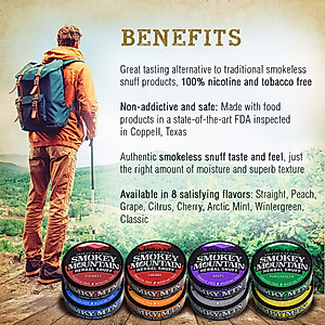 Smokey Mountain Herbal Long Cut – Wintergreen – 1 Can - Tobacco Free and Nicotine Free Snuff
