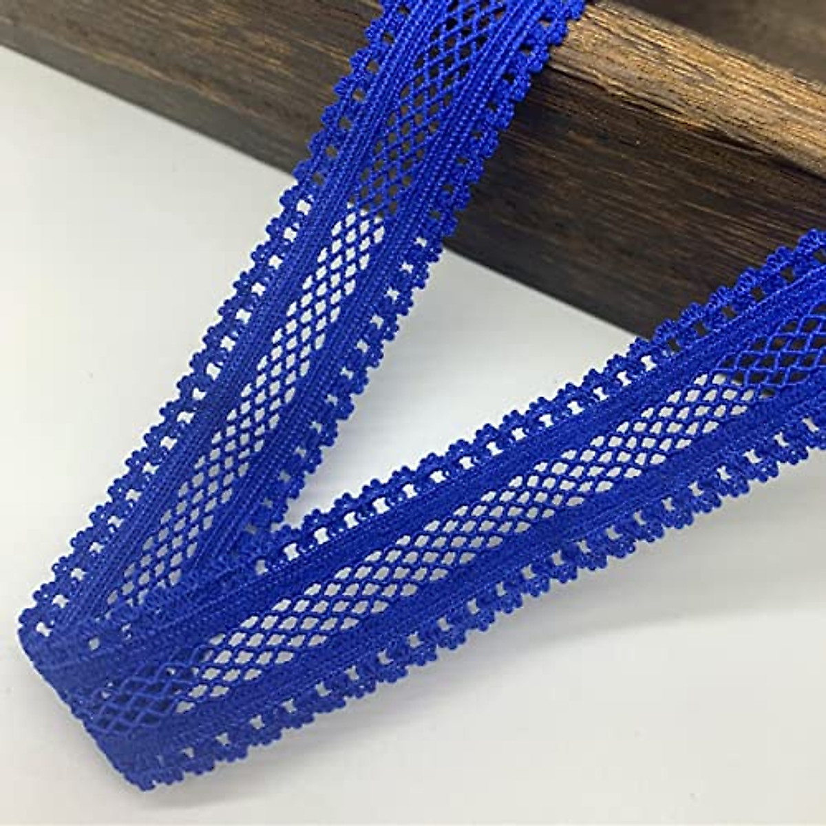 0.4/0.6/0.8/1 Inch Navy Blue Lace Trim Elastic Ribbon Fold Over Spandex Elastic Band for Sewing Lace Trim Waist Band Garment Accessory