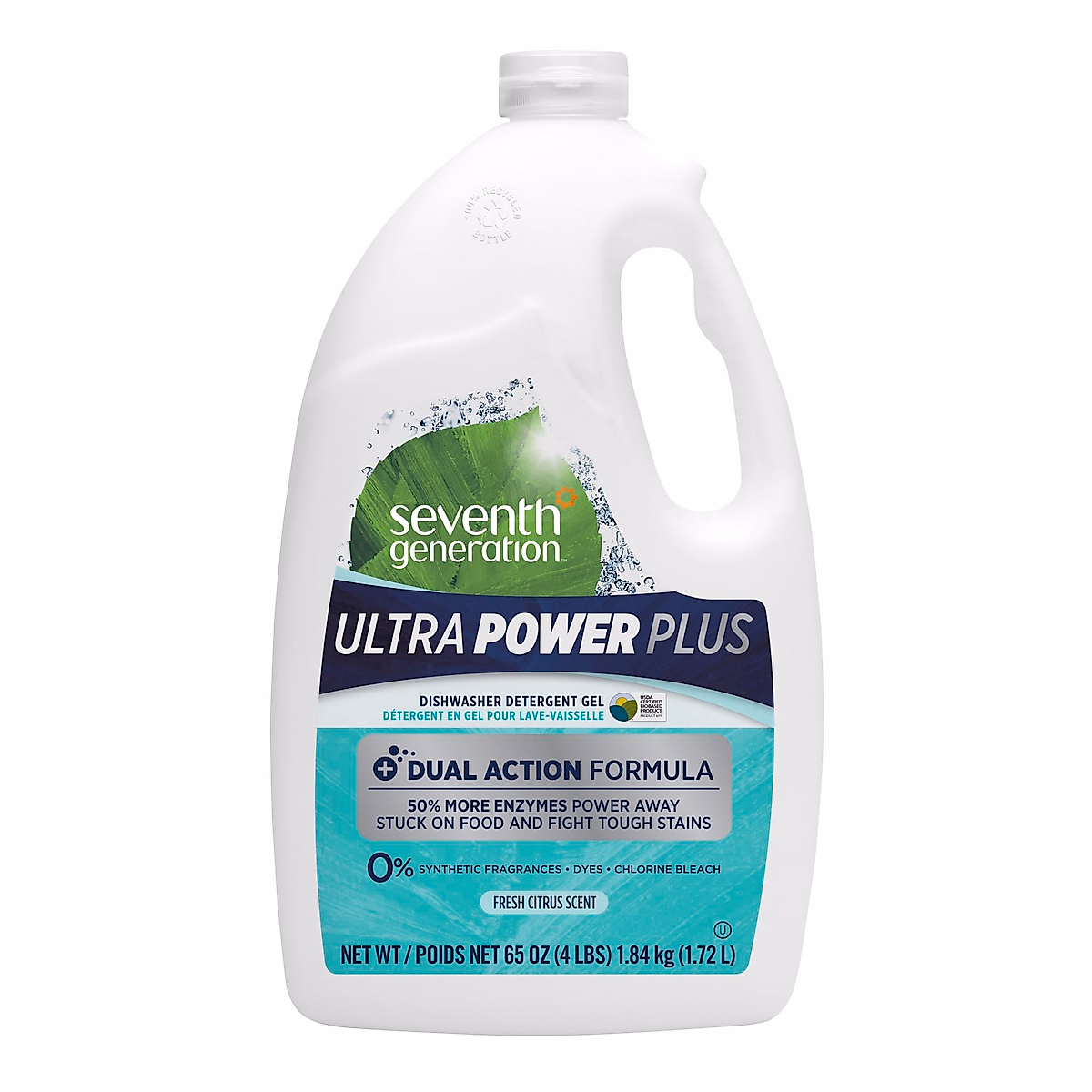 Seventh Generation Ultra Power Plus Auto Dish Gel, Fresh Citrus Scent, 65 Ounce