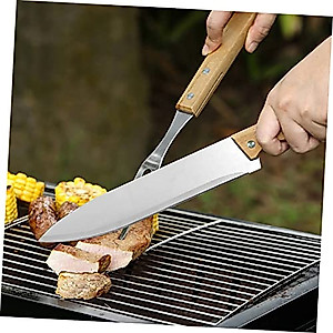 YARNOW 2 Sets Barbecue Knife and Fork Tools Knife Kit Outdoor Dinnerware Food Grill Travel Utensil Barbecue Kitchen Fork Grilling Accessories Kit Barbecue Tool Forks BBQ Tools BBQ Fork