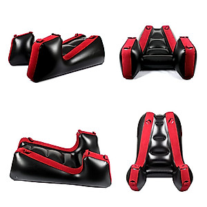 PLKO Inflatable Sofa Bed, Inflatable Sofa with Household Air Pump, Portable Lounge Chair, Relaxation Tools for Bedroom (Red)