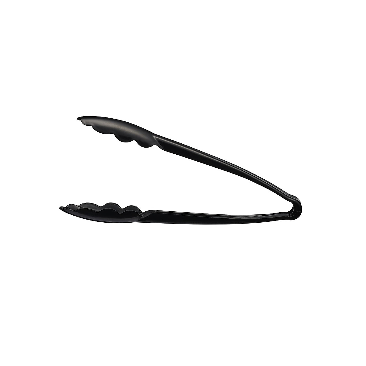 [Black Tongs 7.5'' Inches] Plasticpro 7.5'' Serving Tongs Heavy Duty Reusable Kitchen and BBQ Black Serving Tong for party's, Caterings, Events, Buffet, Weddings, And every Day use Pack of 12